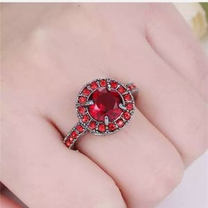 Jewelry | New Round Cz Ruby Black Gold Ring | Poshmark